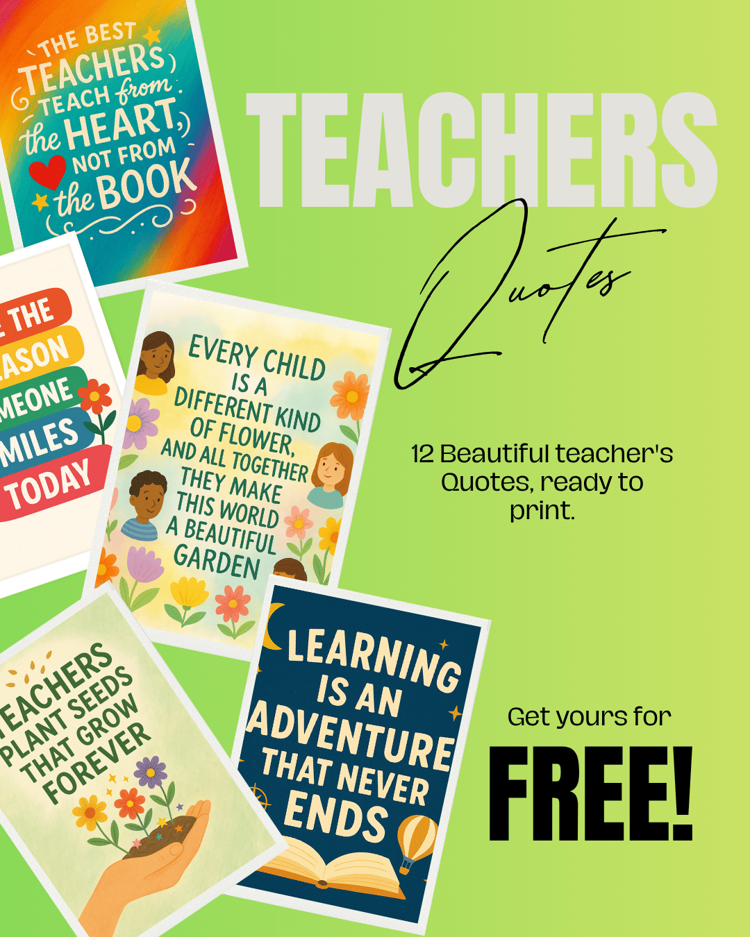 Free Printable Teacher Quotes – Classroom Wall Art - Payhip
