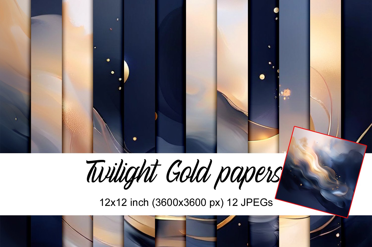 Twilight Gold Digital Papers - Payhip