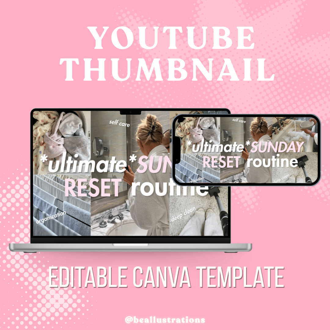 "Reset Ritual" Youtube Thumbnail Canva Template
