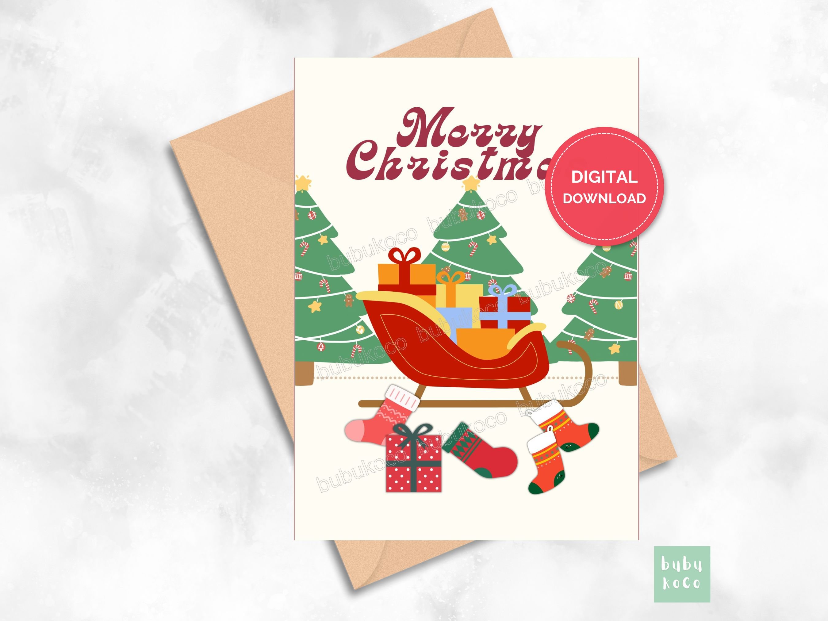 Haphazard Xmas Sleigh Greeting Cards - Payhip
