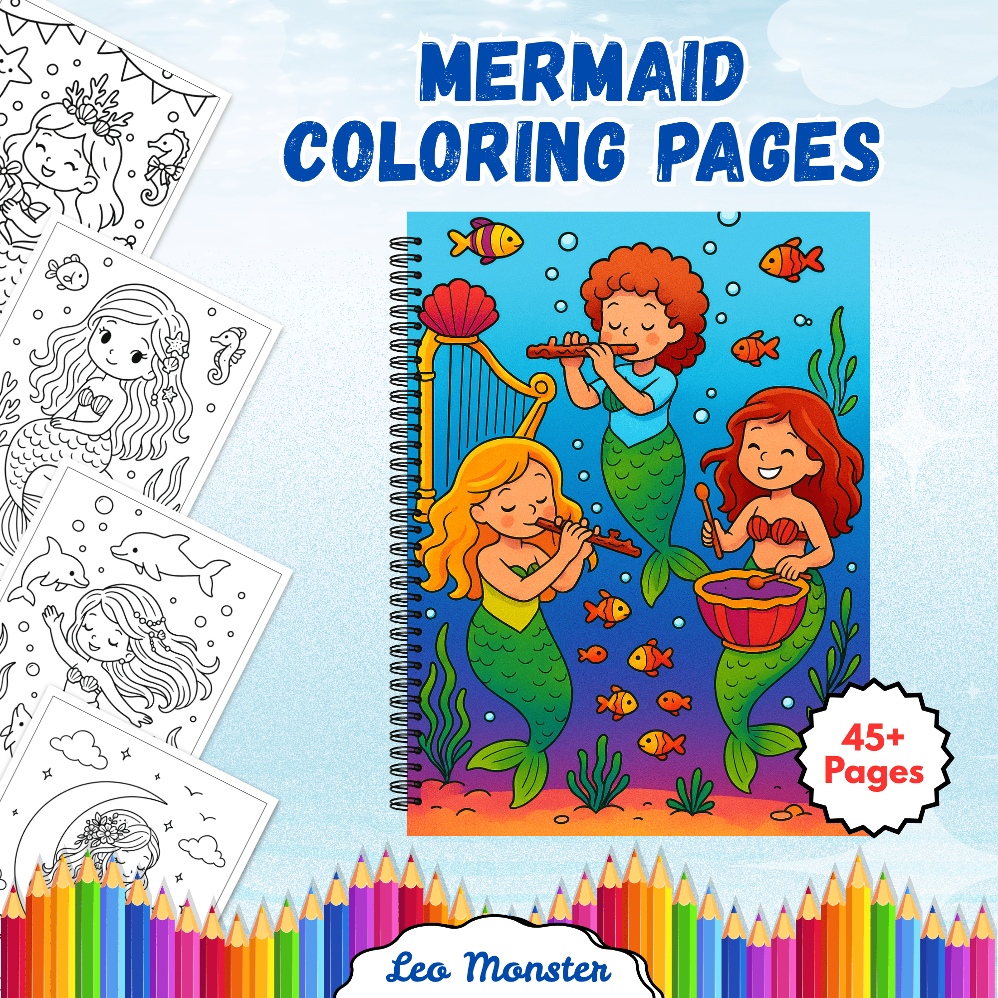 45 Mermaid Coloring Pages - Payhip