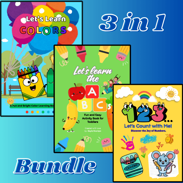 Kids Learning Activity Bundle — Printable ABC, Colors & Counting Books ...