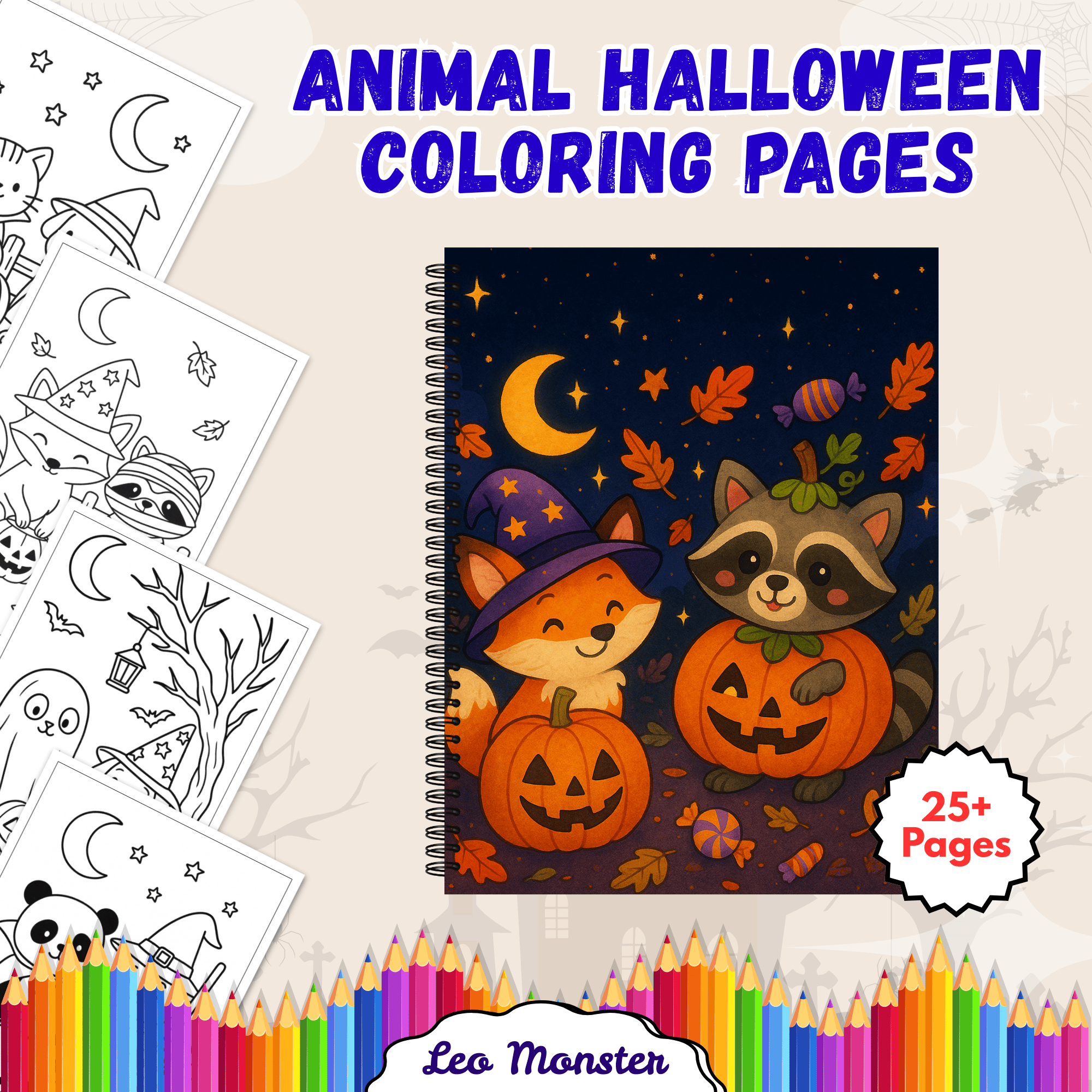 25 Animal Halloween Coloring Pages - Payhip