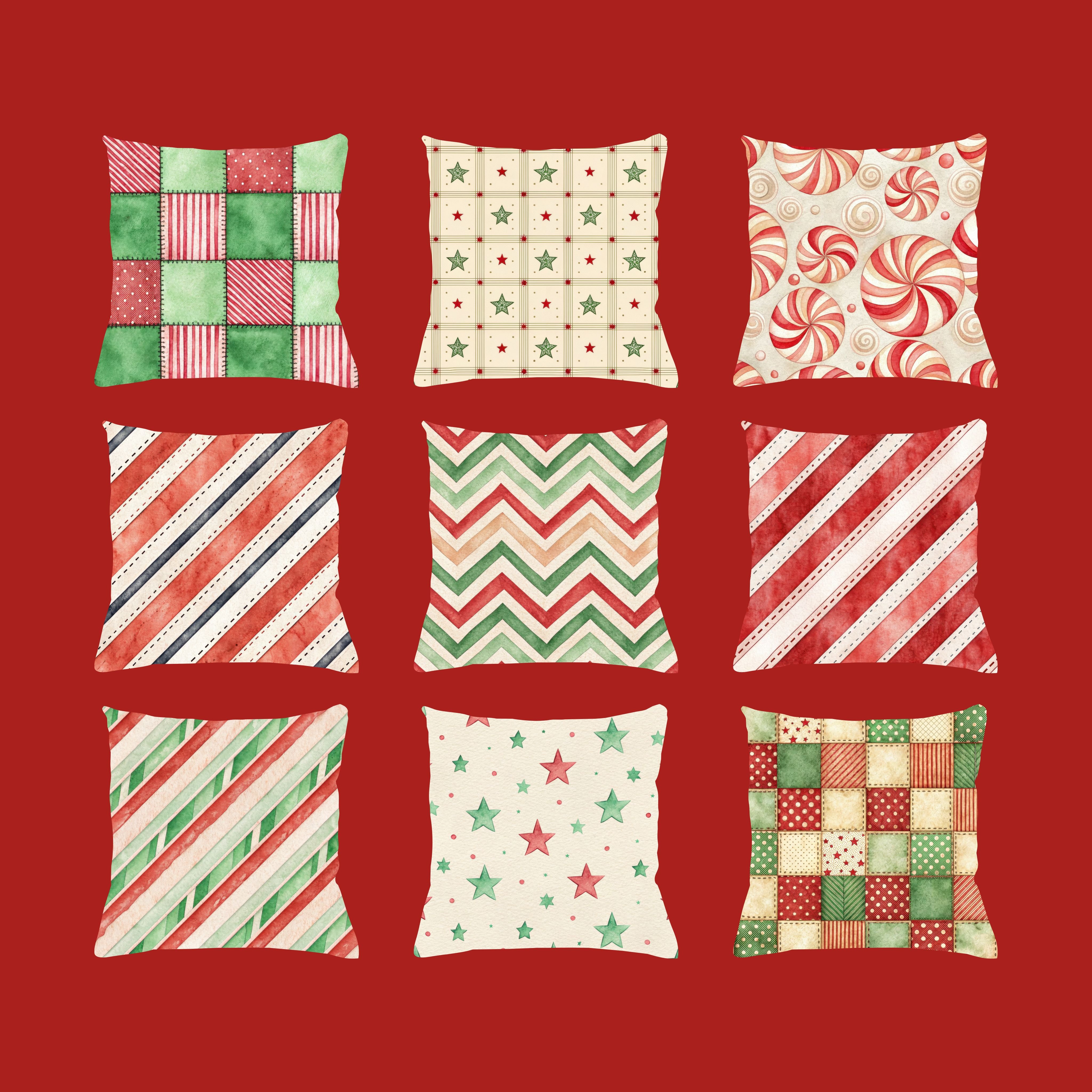 Christmas Digital Paper Pack | Seamless Holiday Patterns | Watercolor ...