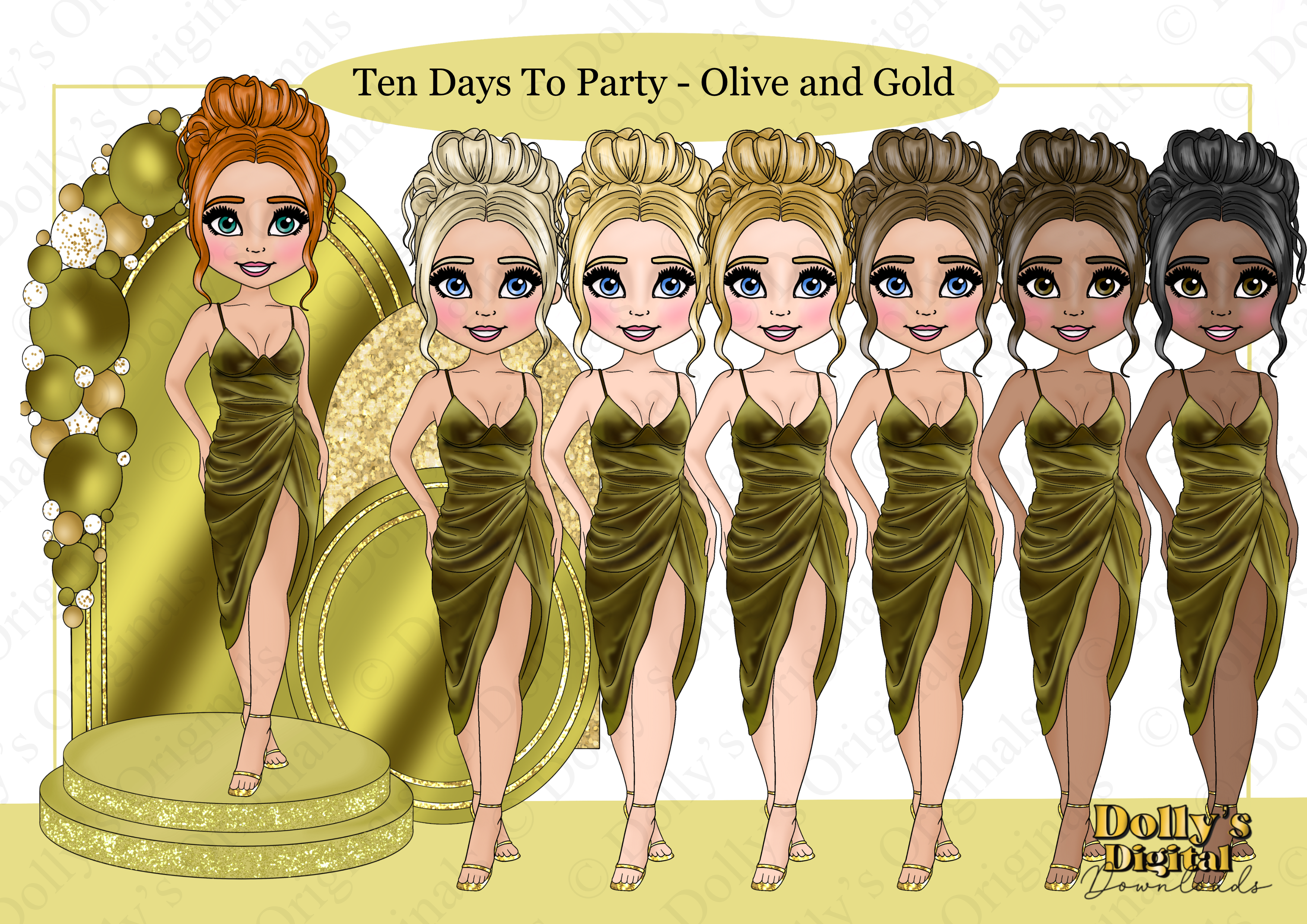 Ten Days To Party Olive and Gold - Payhip