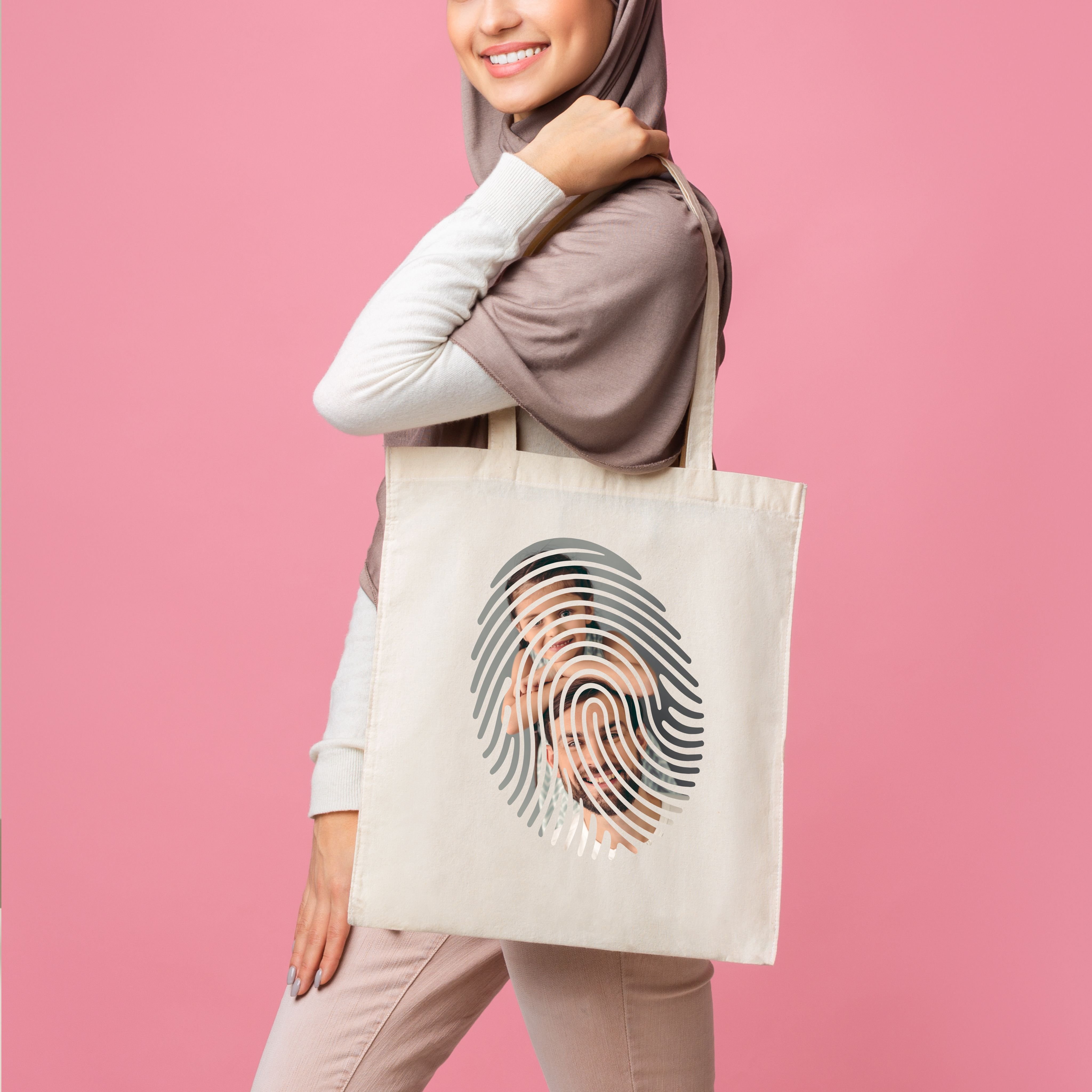 Personalized Fingerprint Photo Frame Canva Template | Custom Photo ...