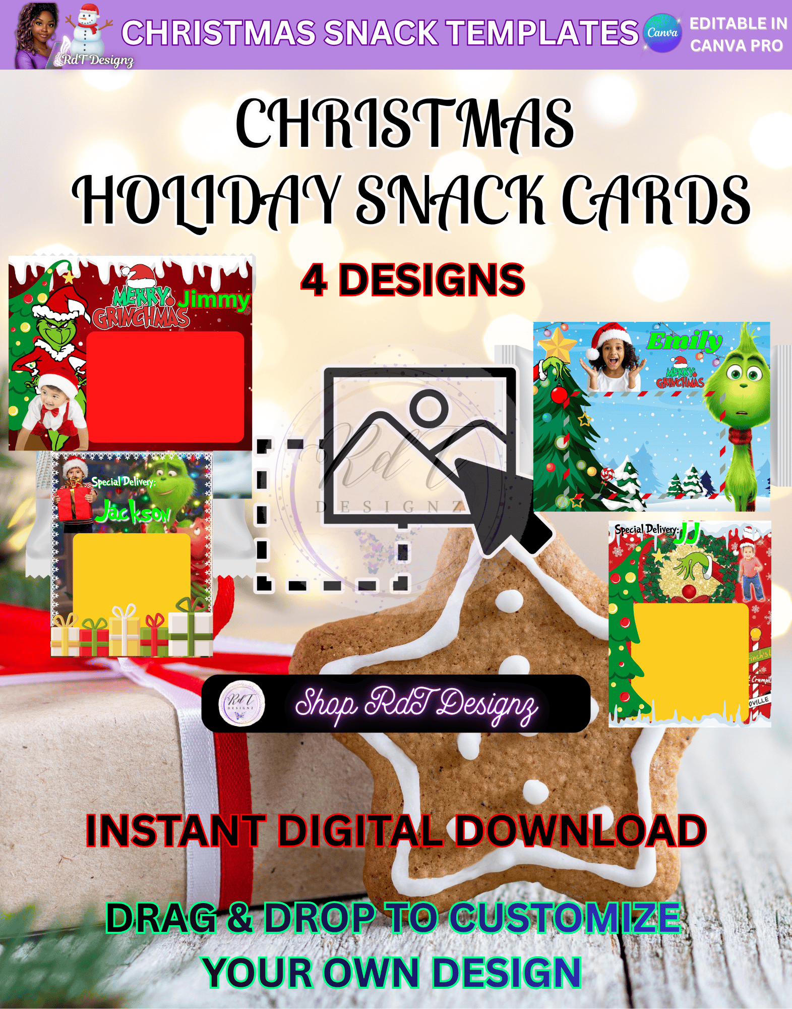 Christmas snack cards Template - Payhip