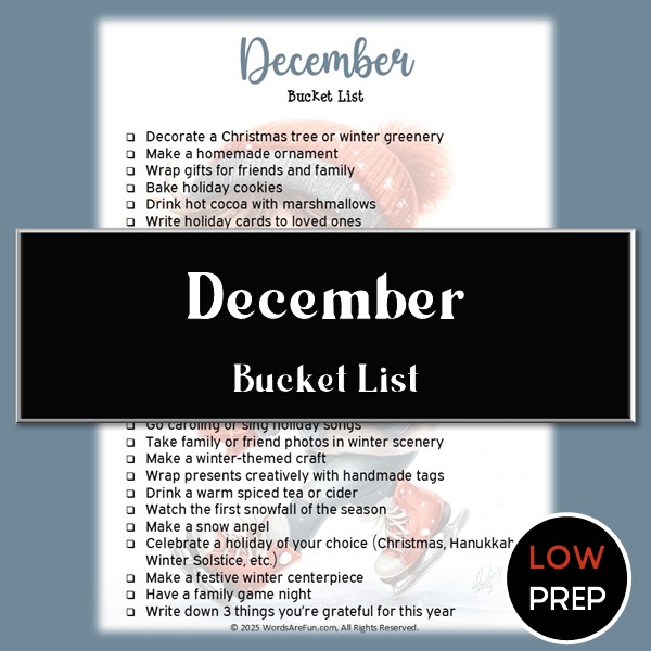 December Bucket List Printable – 31 Fun Holiday Activities Editable ...