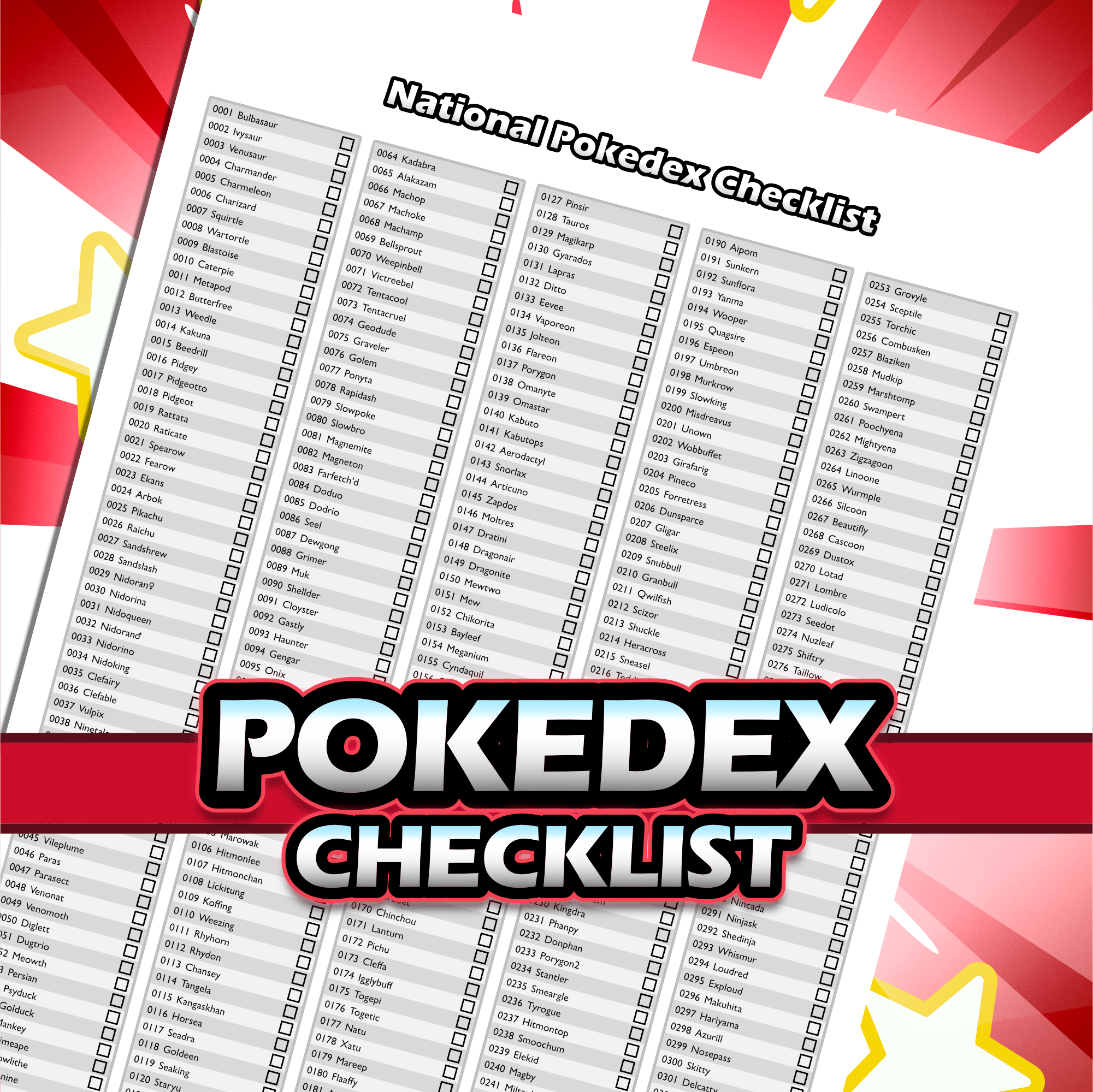 [001] National Pokedex Checklists - Payhip
