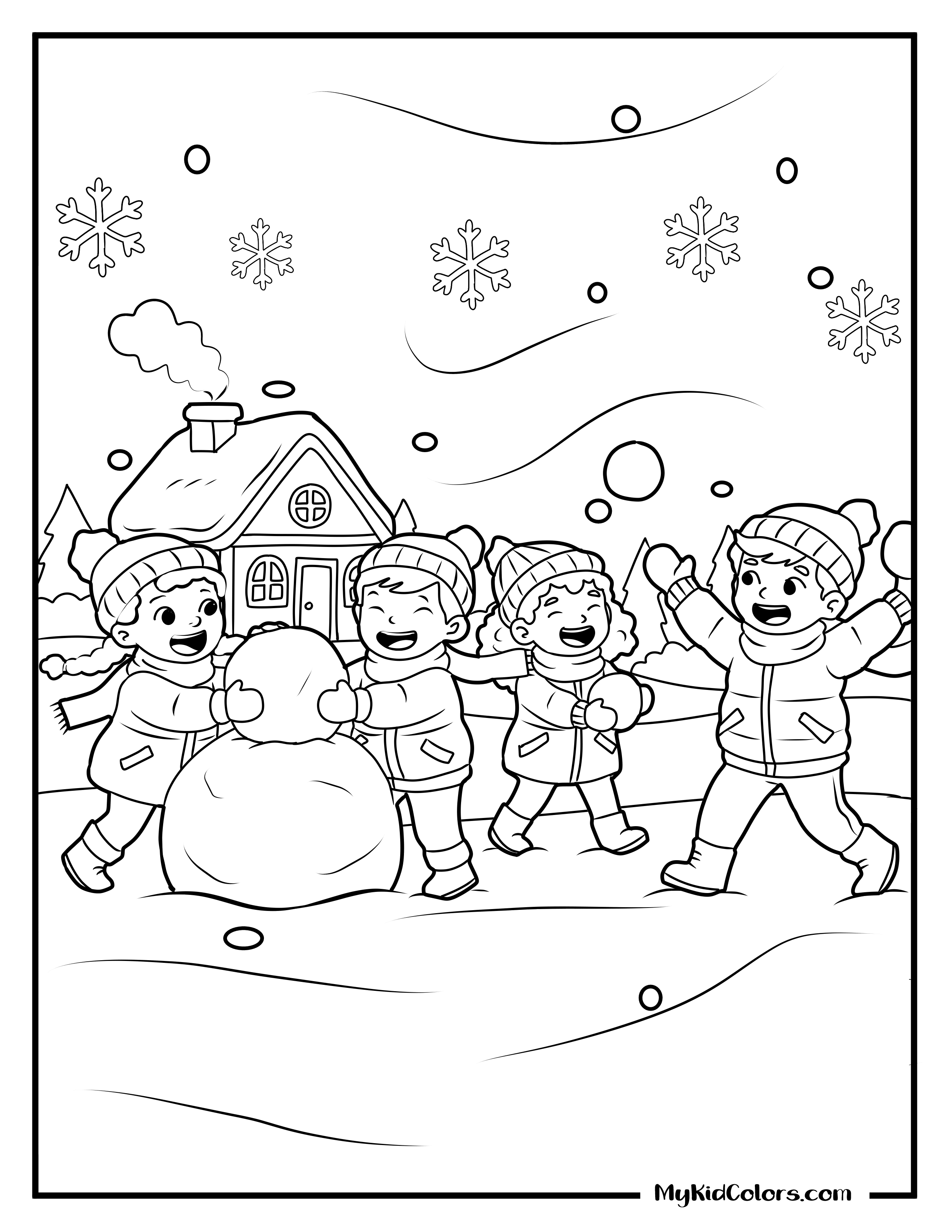 Free Hand-Drawn Snow Coloring Pages – Winter Printables for Kids (15 ...