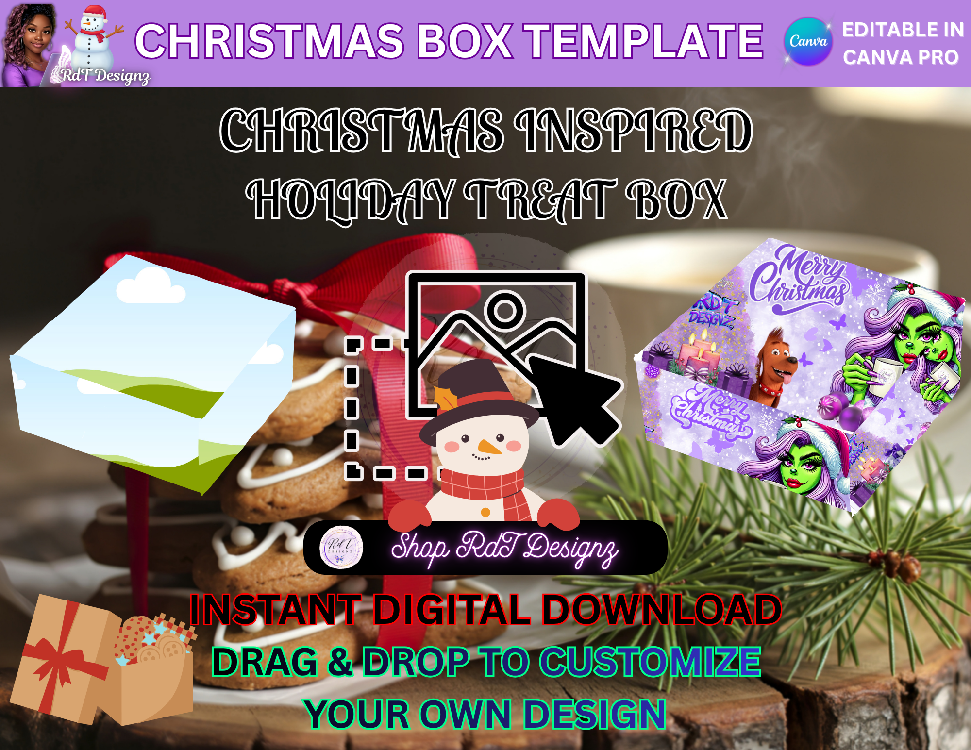 BLANK Christmas Treat Box Template - Payhip