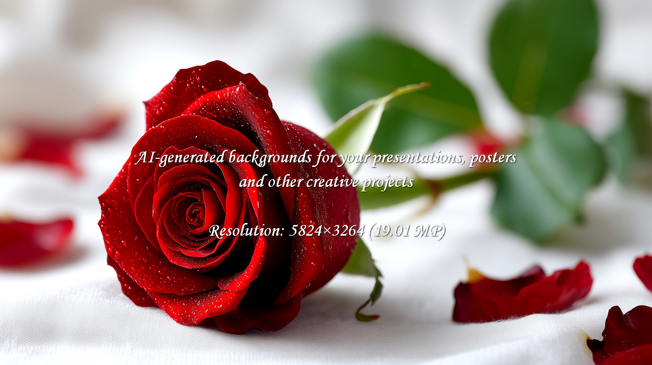 Stunning red rose glistens with delicate water droplets, perfect for romantic gestures ...