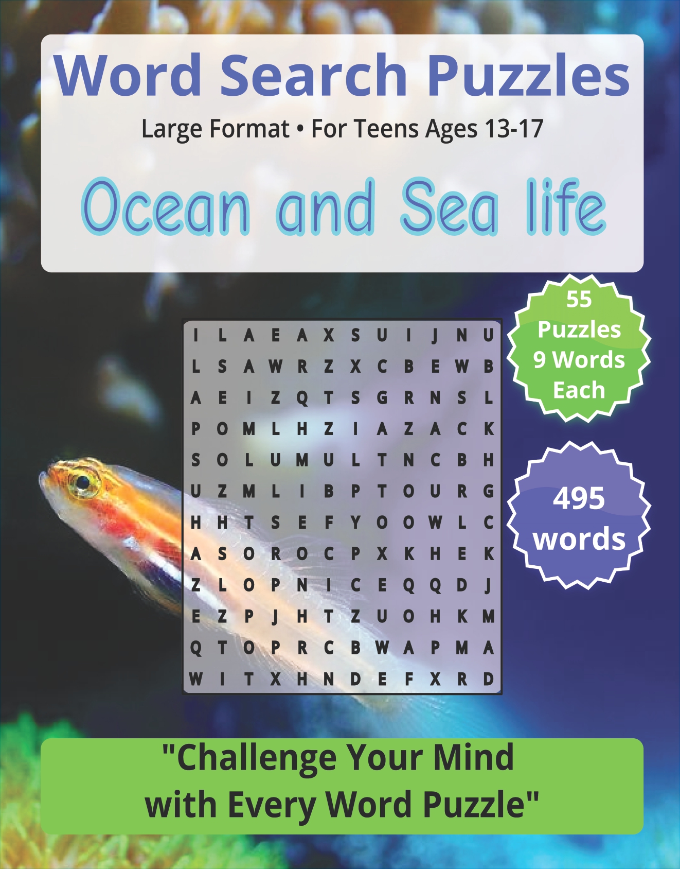 Ocean and Sea Life: Word Search Puzzle for Teens Ages 13-17- Printable ...