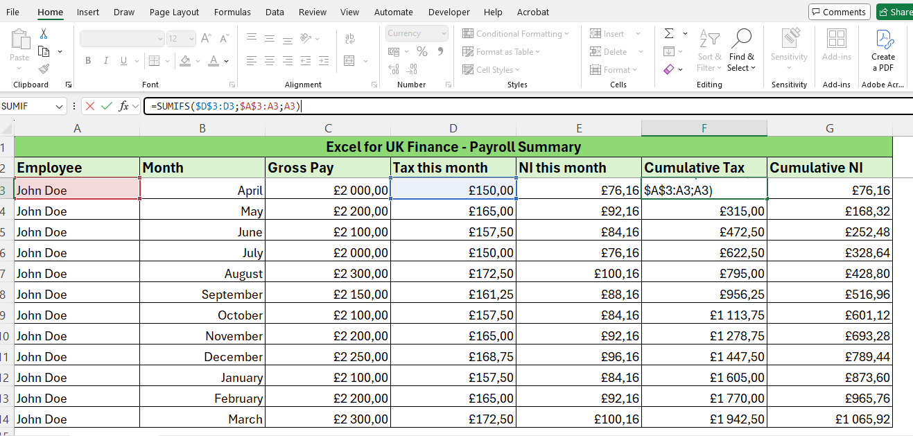 Cumulative Tax & NI Calculator – UK Payroll 2026/27 (Excel Template ...