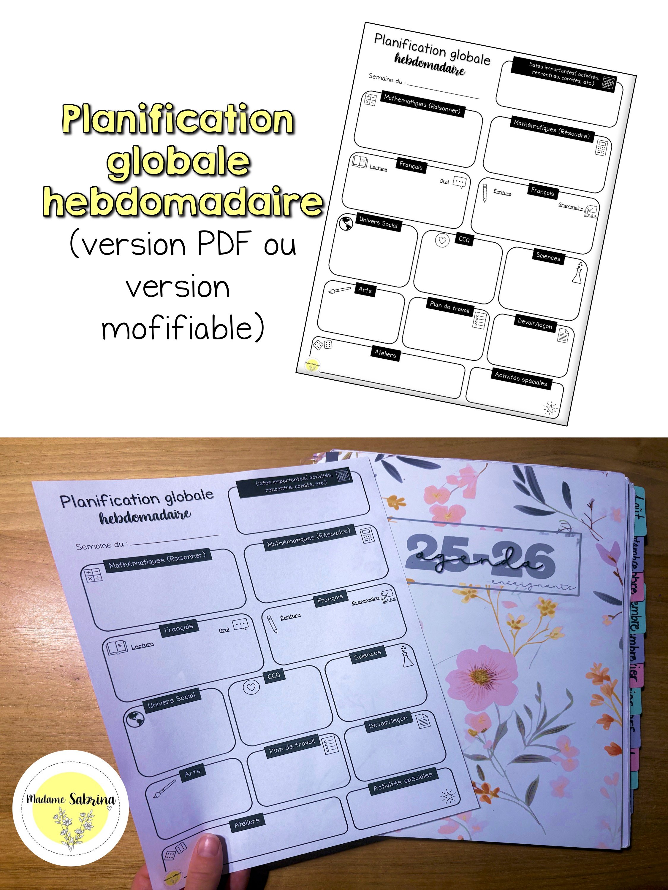 Planification globale hebdomadaire - Payhip