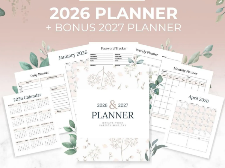 2026–2027 Printable Planner | Daily, Weekly, Monthly Planner | 45-Page ...