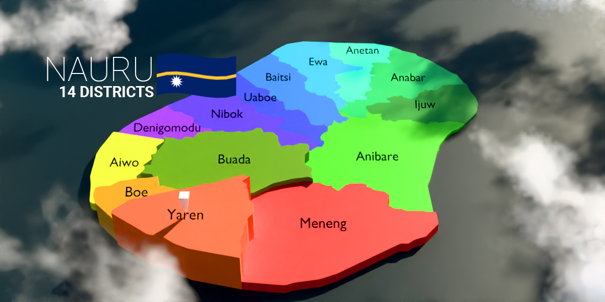 Nauru - 14 Districts Map (3D Pre-rendered Images) - Payhip