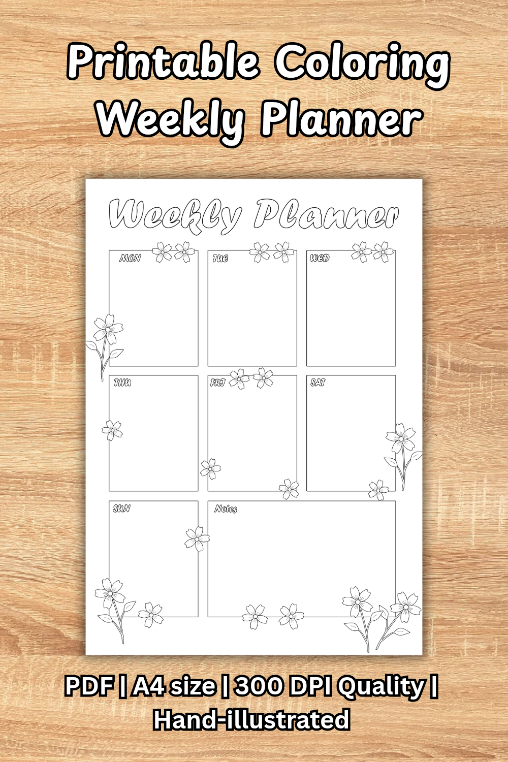 Printable Coloring Weekly Planner - Payhip