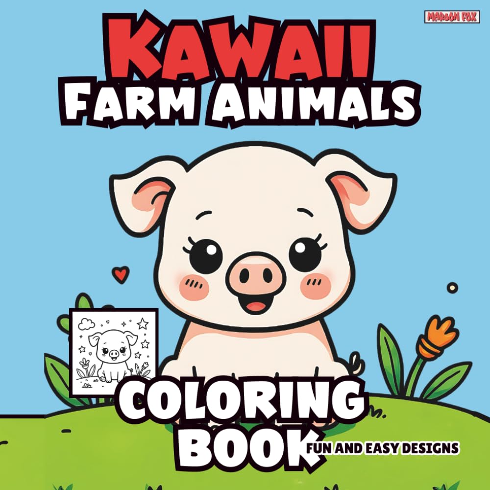 Kawaii Coloring Book Farm Animals - Payhip