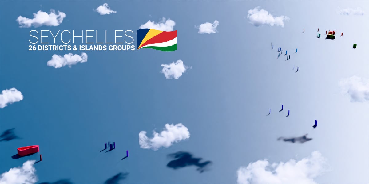 Seychelles - 26 Districts & Islands Groups Map (3D Pre-rendered Images ...