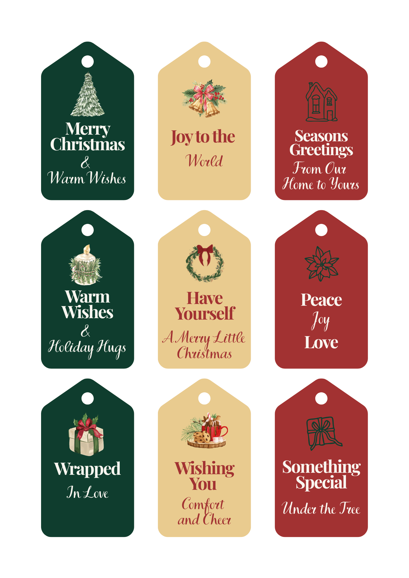 Classic & Cozy Holiday Gift Tag Set - Payhip