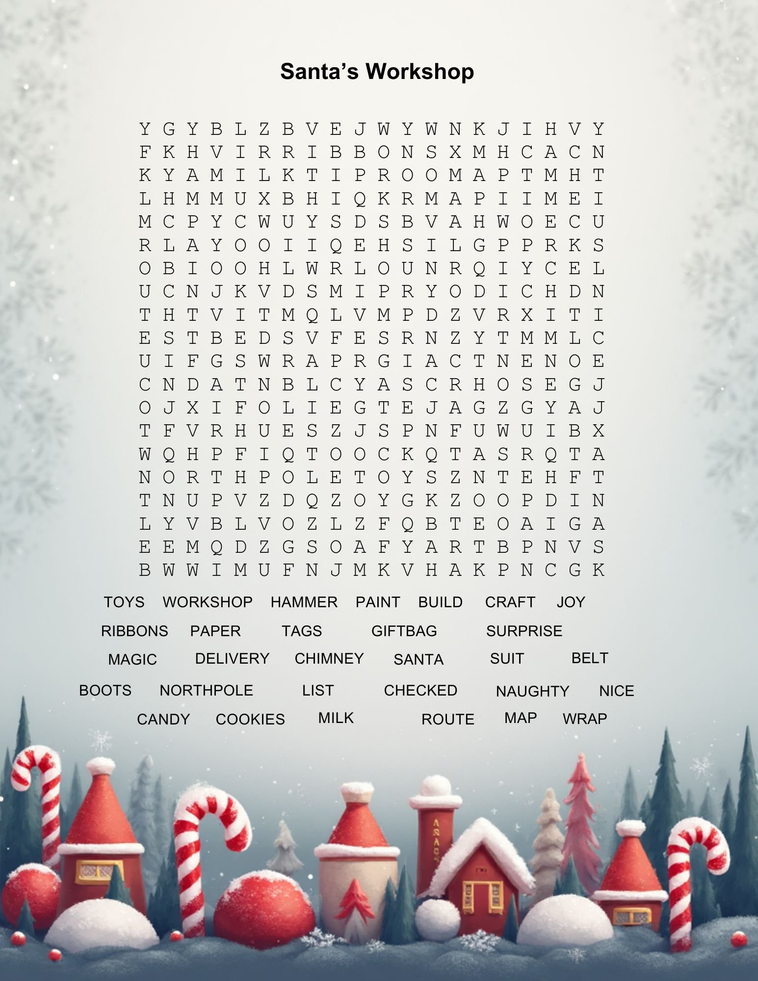 Christmas Word Search – Santa's Workshop (20×20 Holiday Puzzle - Payhip