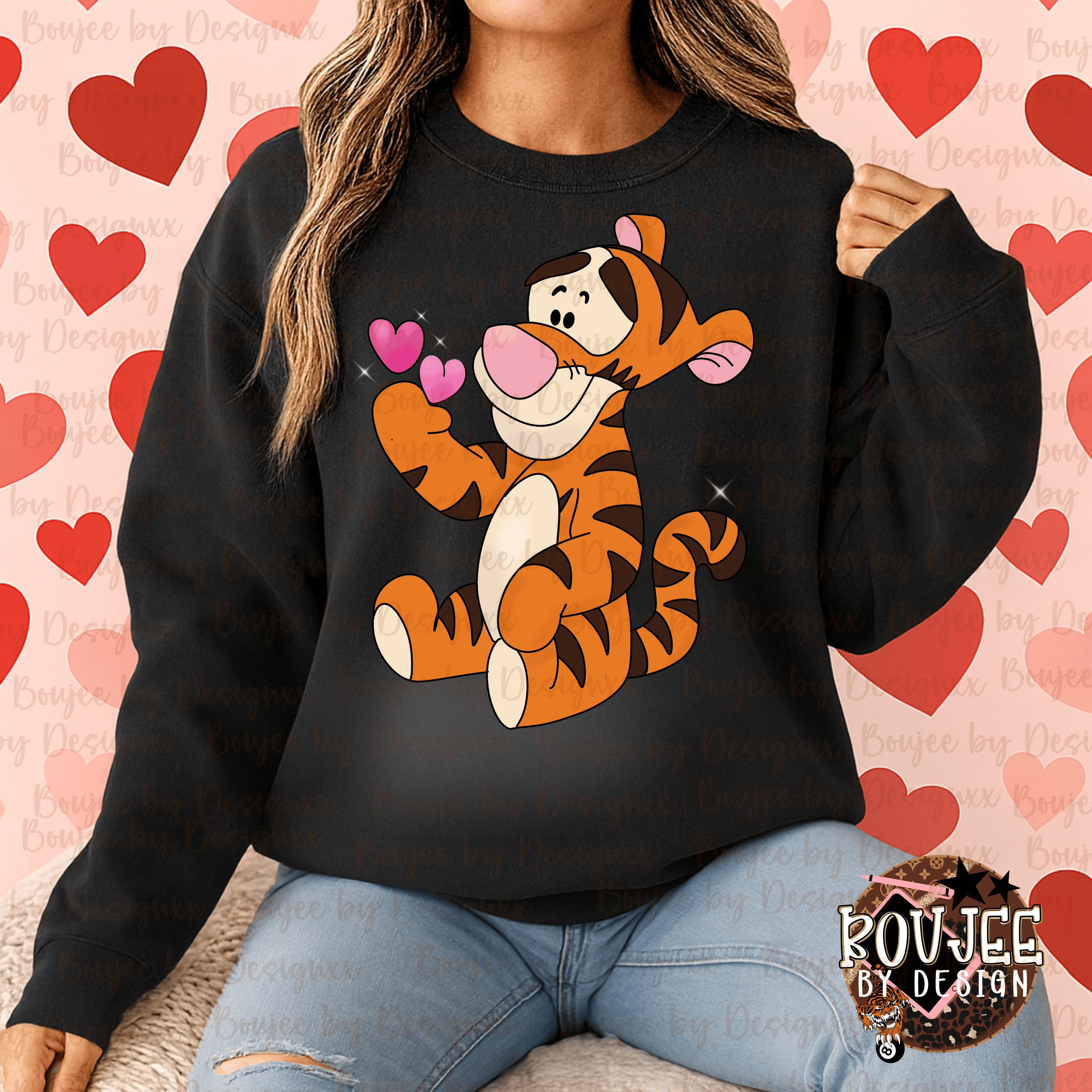Cute Tiger Valentine PNG | Adorable Tiger Holding Hearts | Valentine’s ...