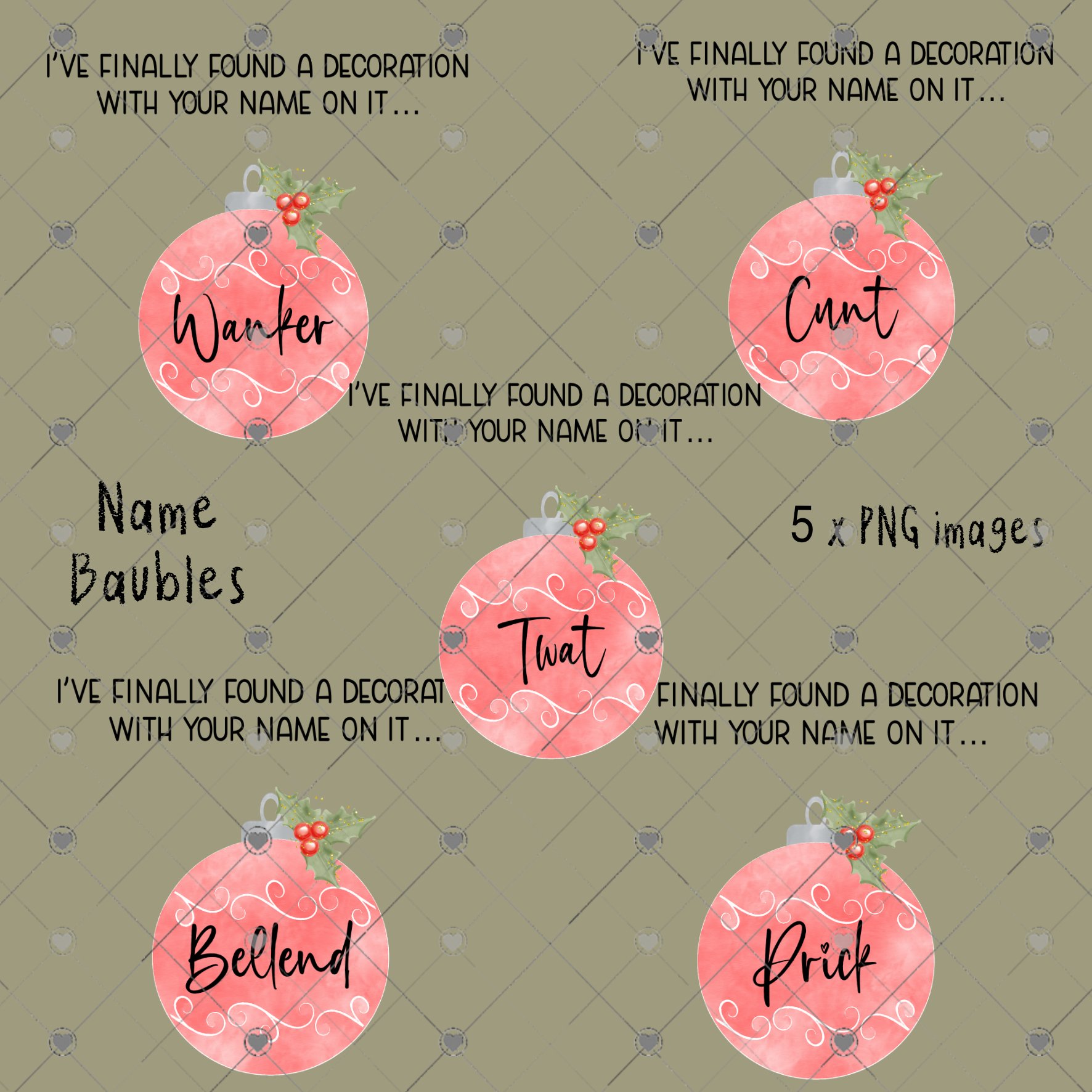Rude Name Baubles - Payhip