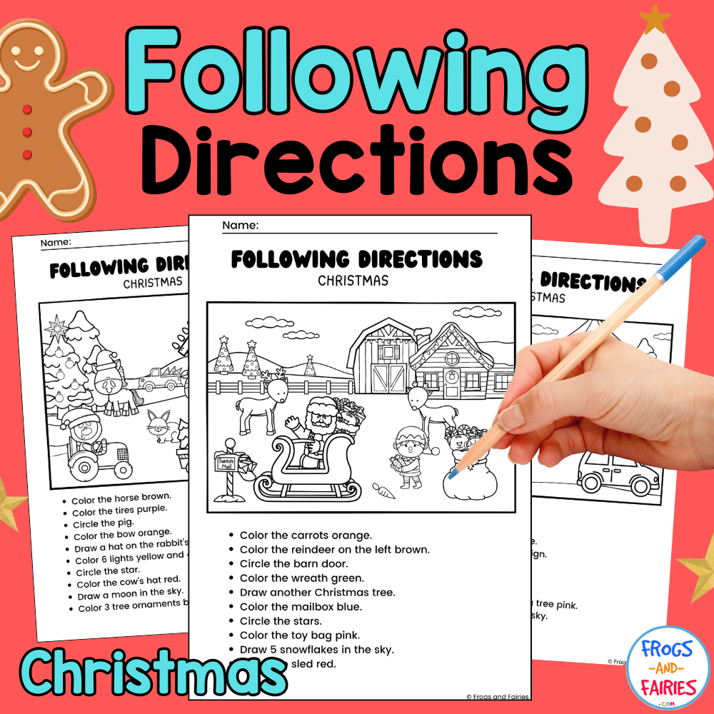 Christmas Following Directions Worksheets: Listening and Reading ...