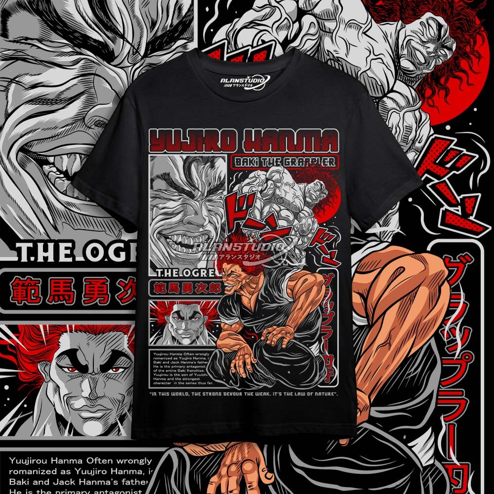 YUJIRO HANMA - ANIME DIGITAL DESIGN - VECTOR FOR PRINTING - DFT DTG ...