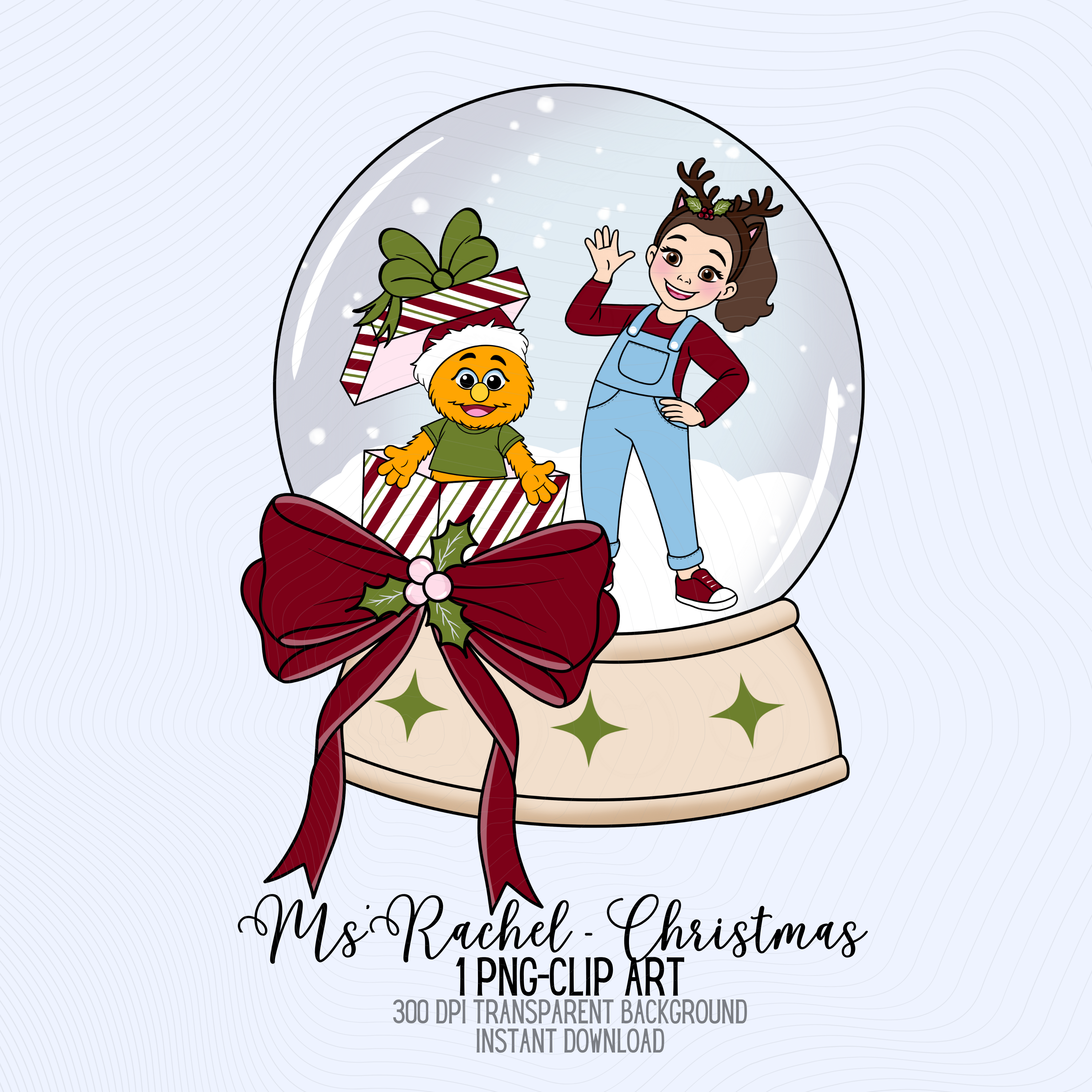 Ms Rachel Christmas Clipart PNG | Snow Globe PNG | Reindeer Girl Clip ...