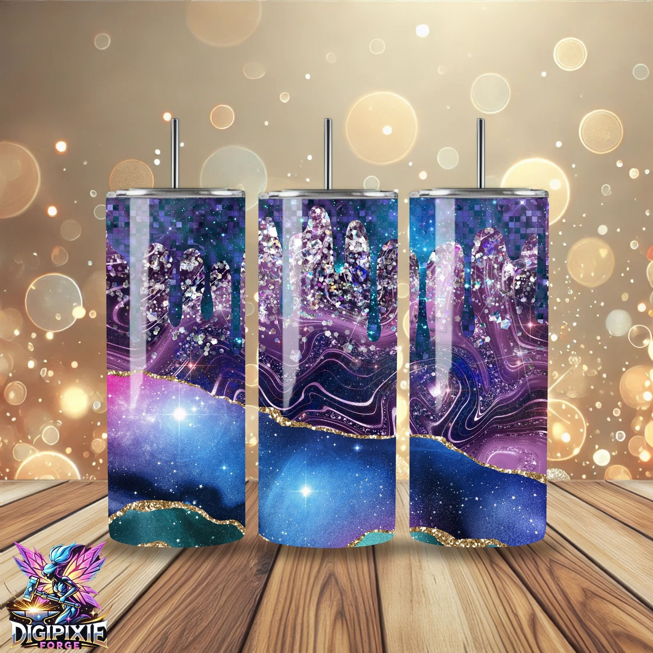 Dripping Galaxy Skinny Straight Tumbler Wrap 20oz Digital Download ...