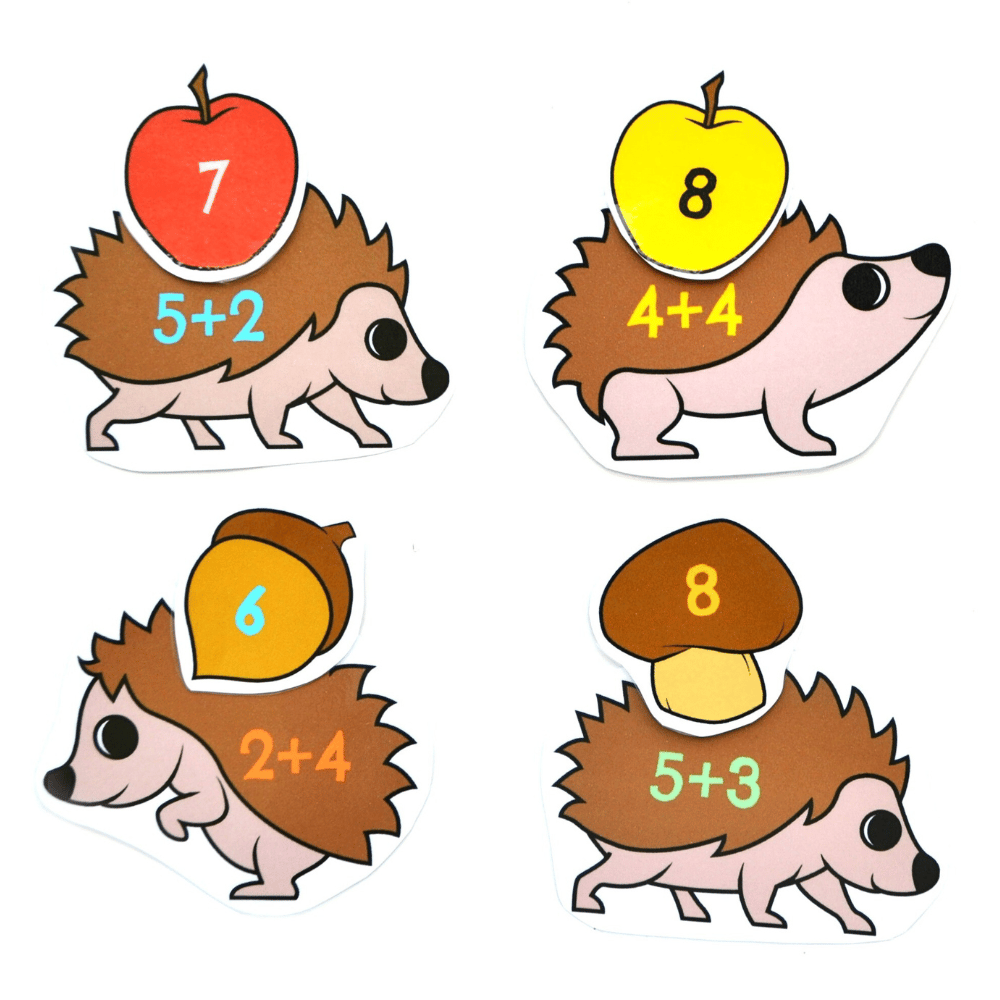 Hedgehog Addition to 10 Matching Activity
