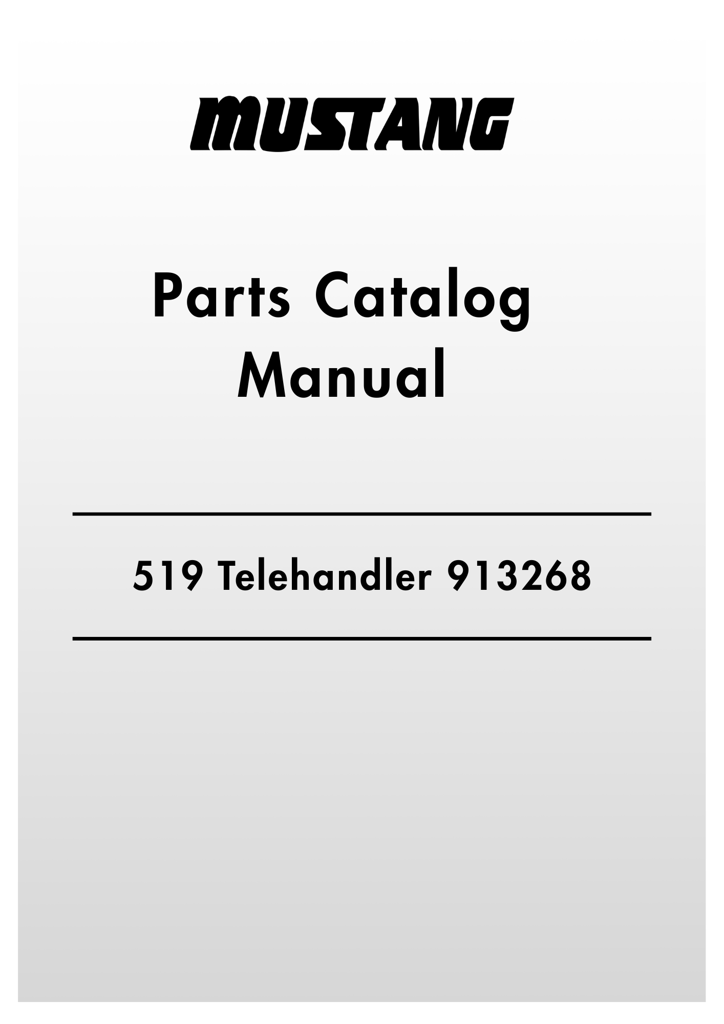 MUSTANG 519 Telehandler 913268 Parts Catalog Manual