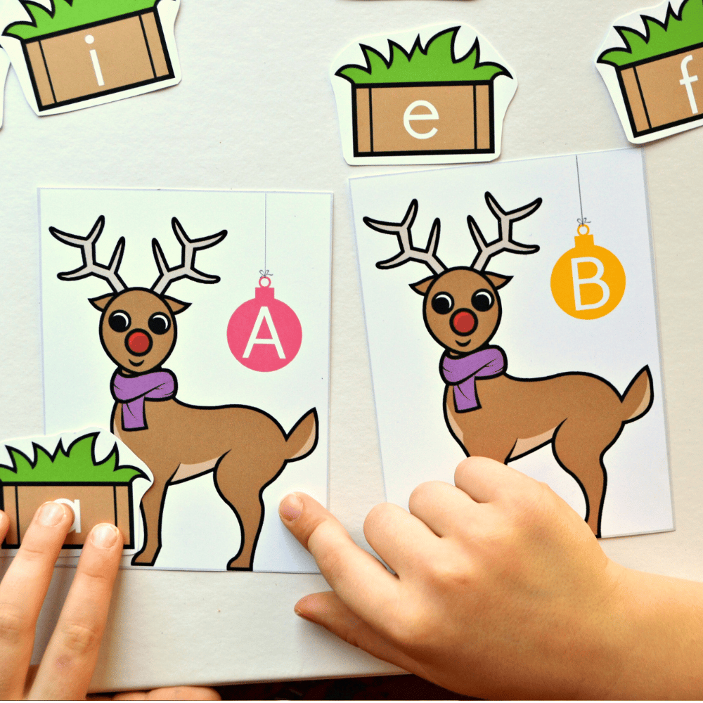 Feed the Reindeer Upper & Lower Case Letter Match