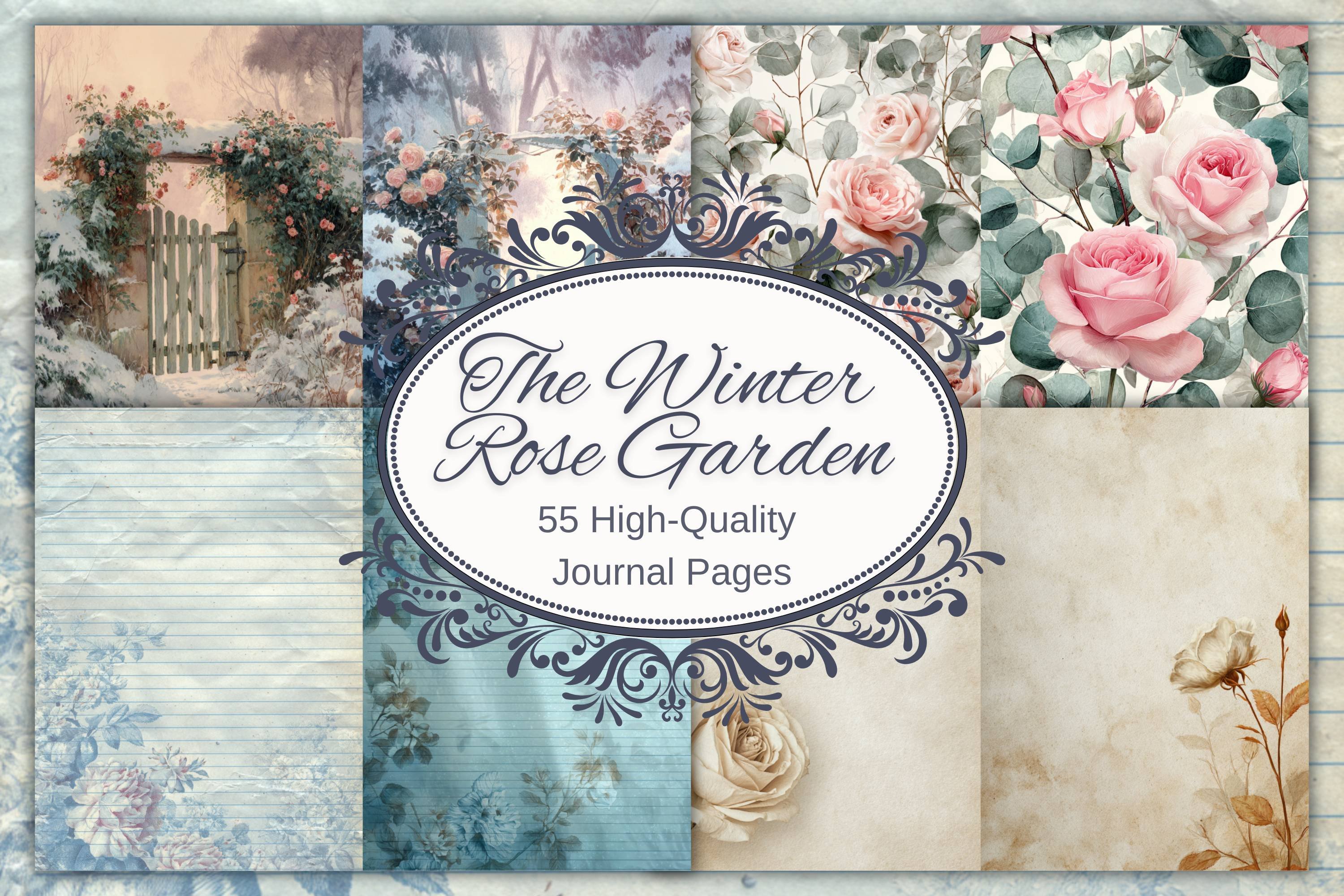 The Winter Rose Garden Journal Pages - 55 Printable Vintage Rose ...