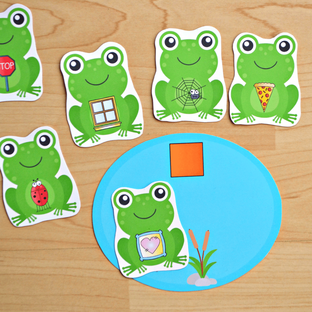Frog-Themed Shape Matching Activity | 2D Shapes Hands-On Math Center