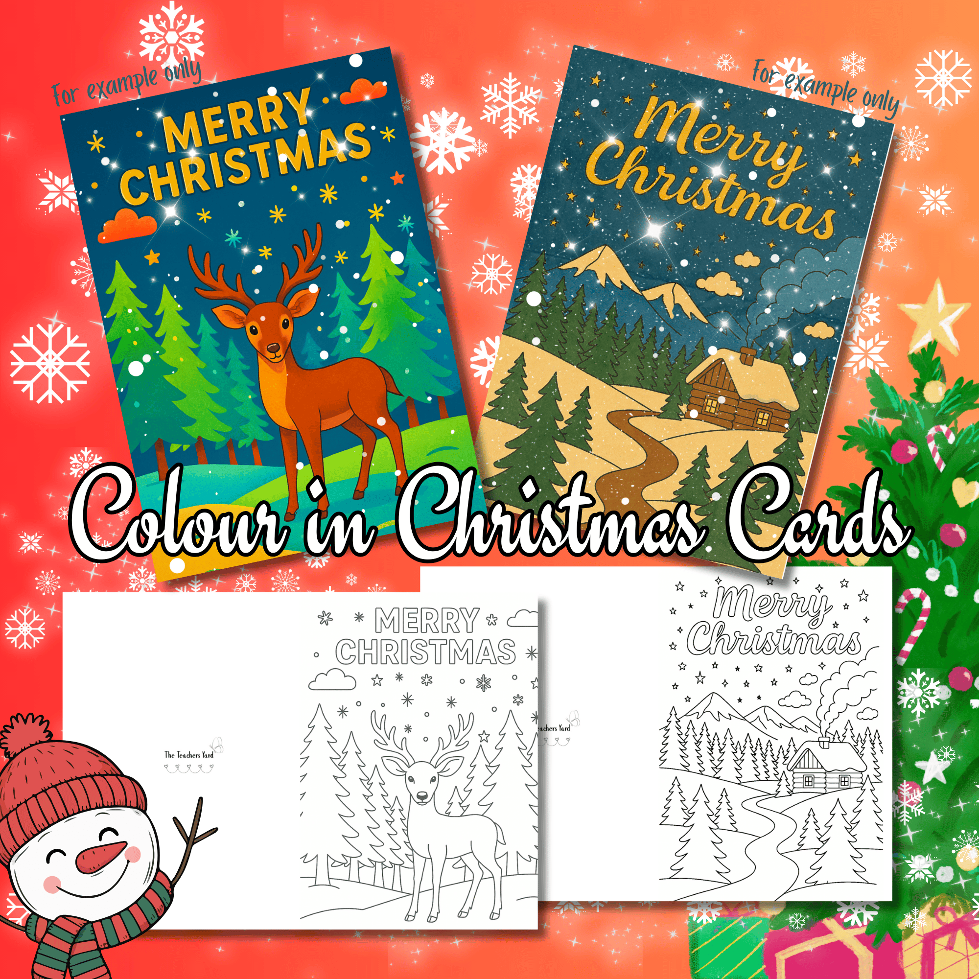 Colour in Christmas Cards | Kids & adults crafts | Xmas fun | Pack of 5 ...