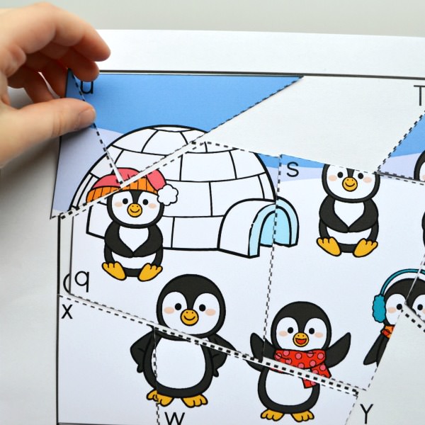 Winter Letter Matching Puzzles