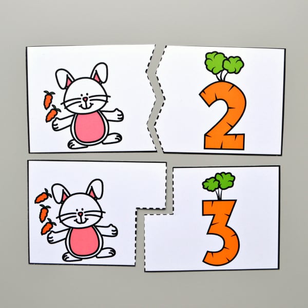 Bunny & Carrots Counting Puzzles 0-20