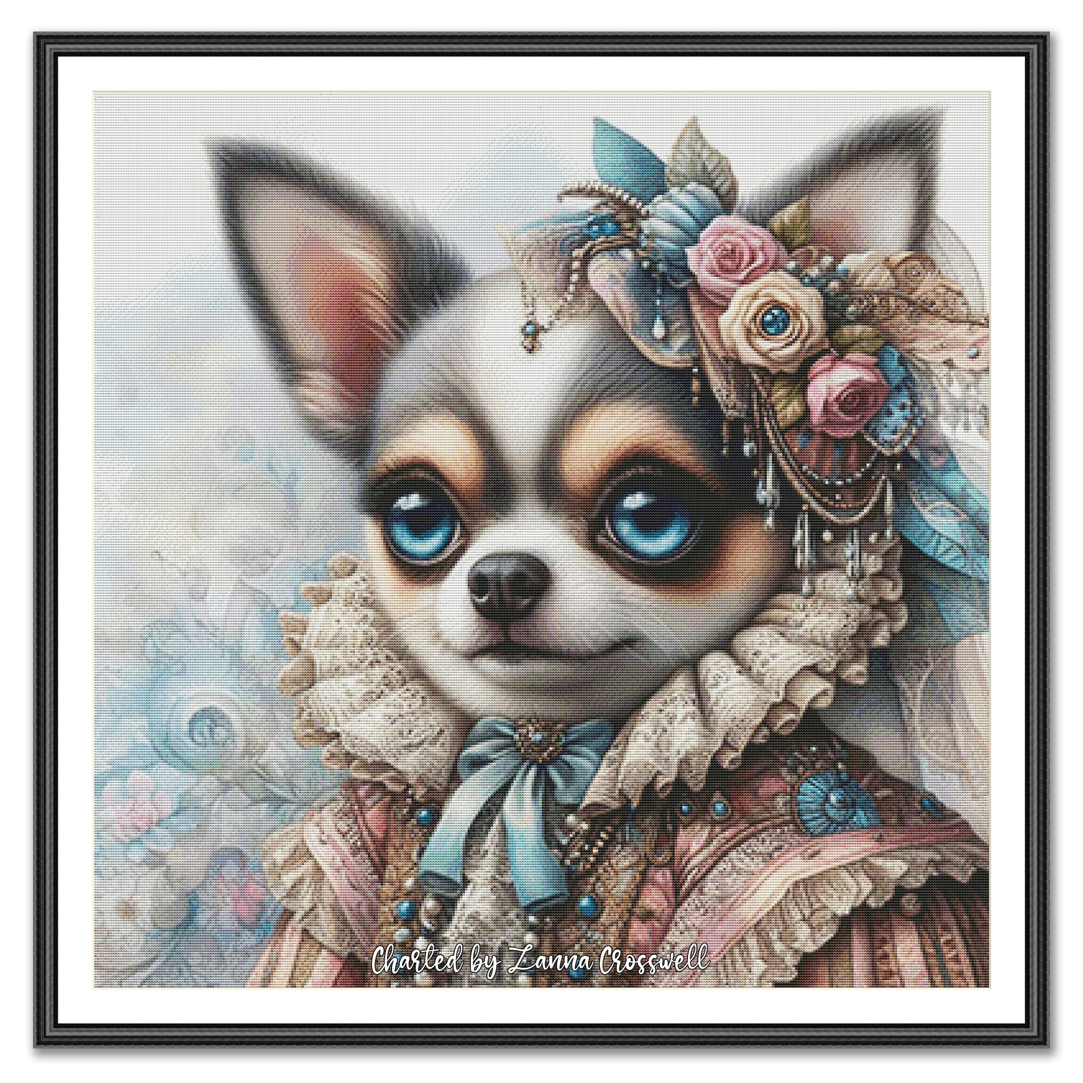 Baroness of Barkshire - Chihuahua Full Coverage Cross Stitch Pattern ...