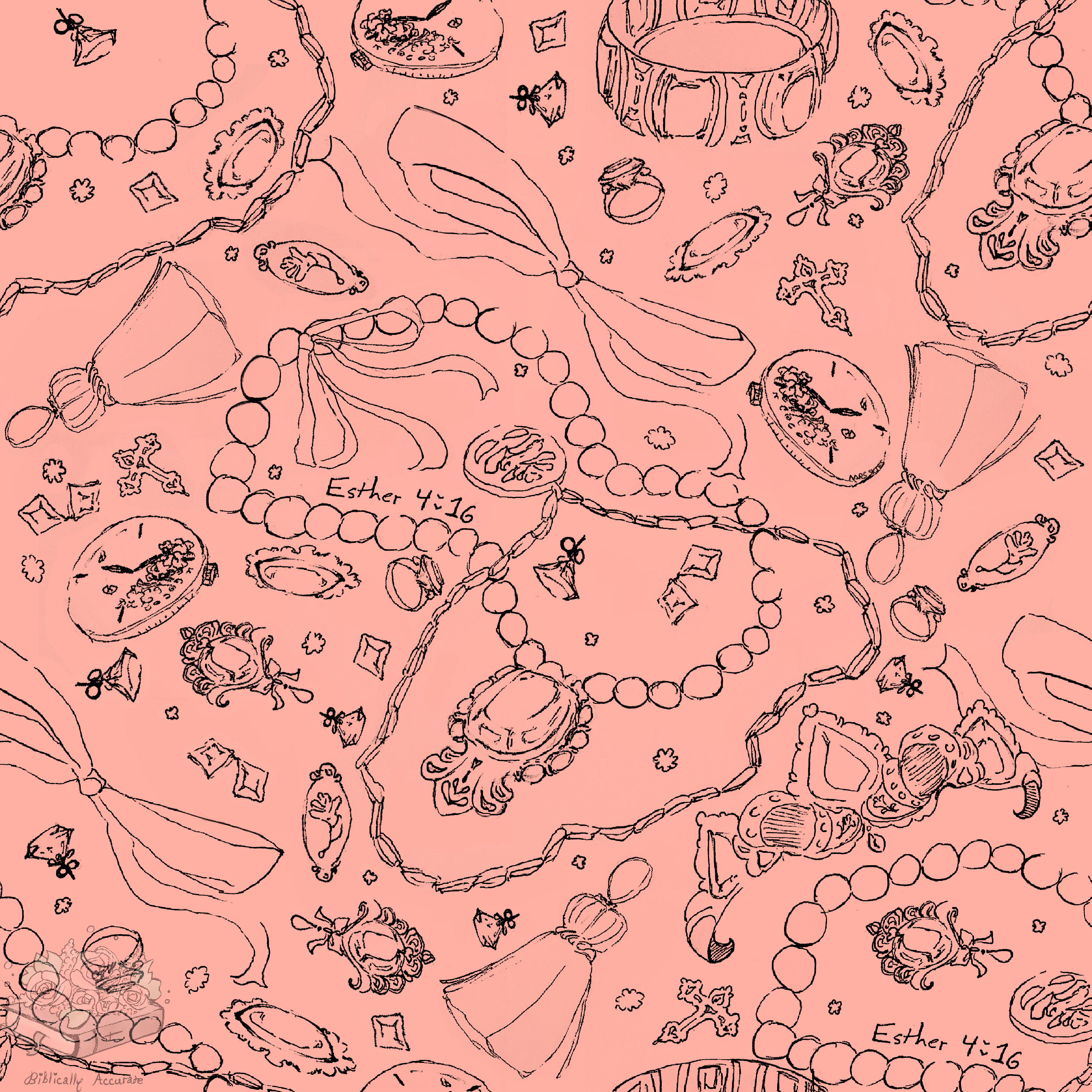 Queenly Courage - Christian Seamless Repeat Pattern for Digital and ...