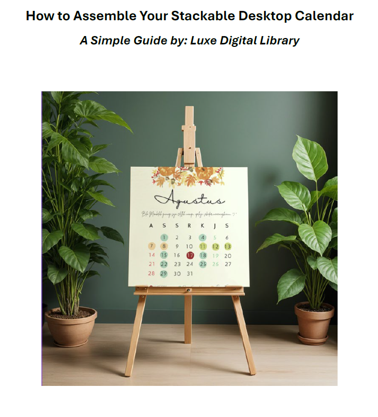 2026 Stackable Digital Desktop Calendar