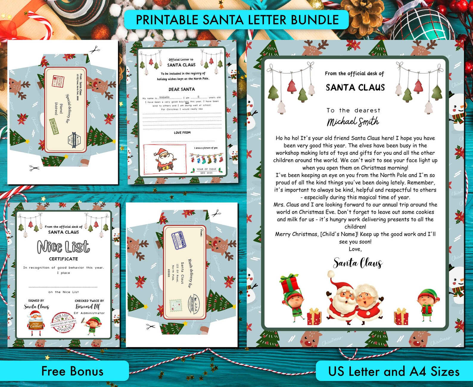 Letter from Santa Template - Magical Christmas Keepsake for Kids ...