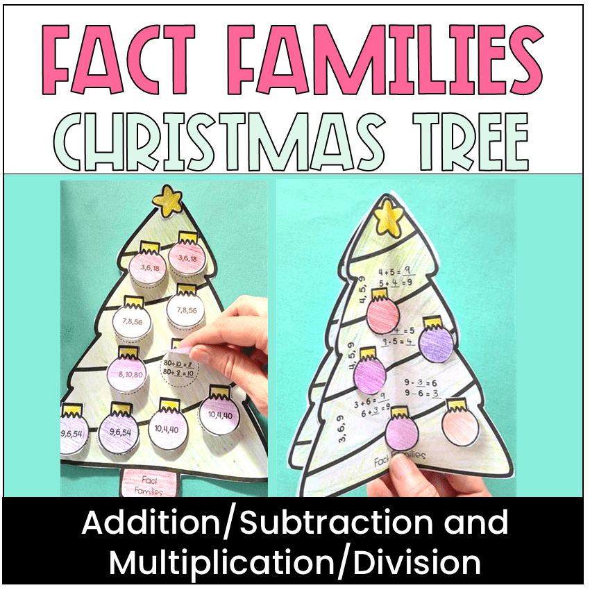 Christmas Tree Fact Families Craft Addition Subtraction Multiplication ...
