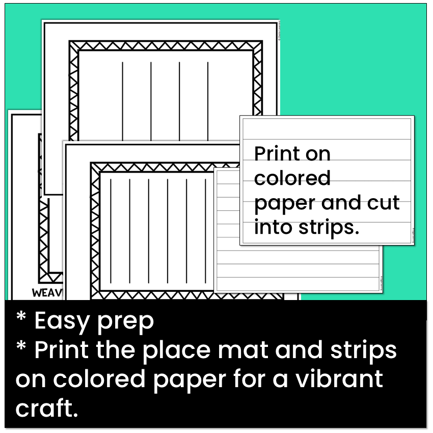 Kwanzaa Weaving Place Mat Mkeka Craft Class or Library Activity