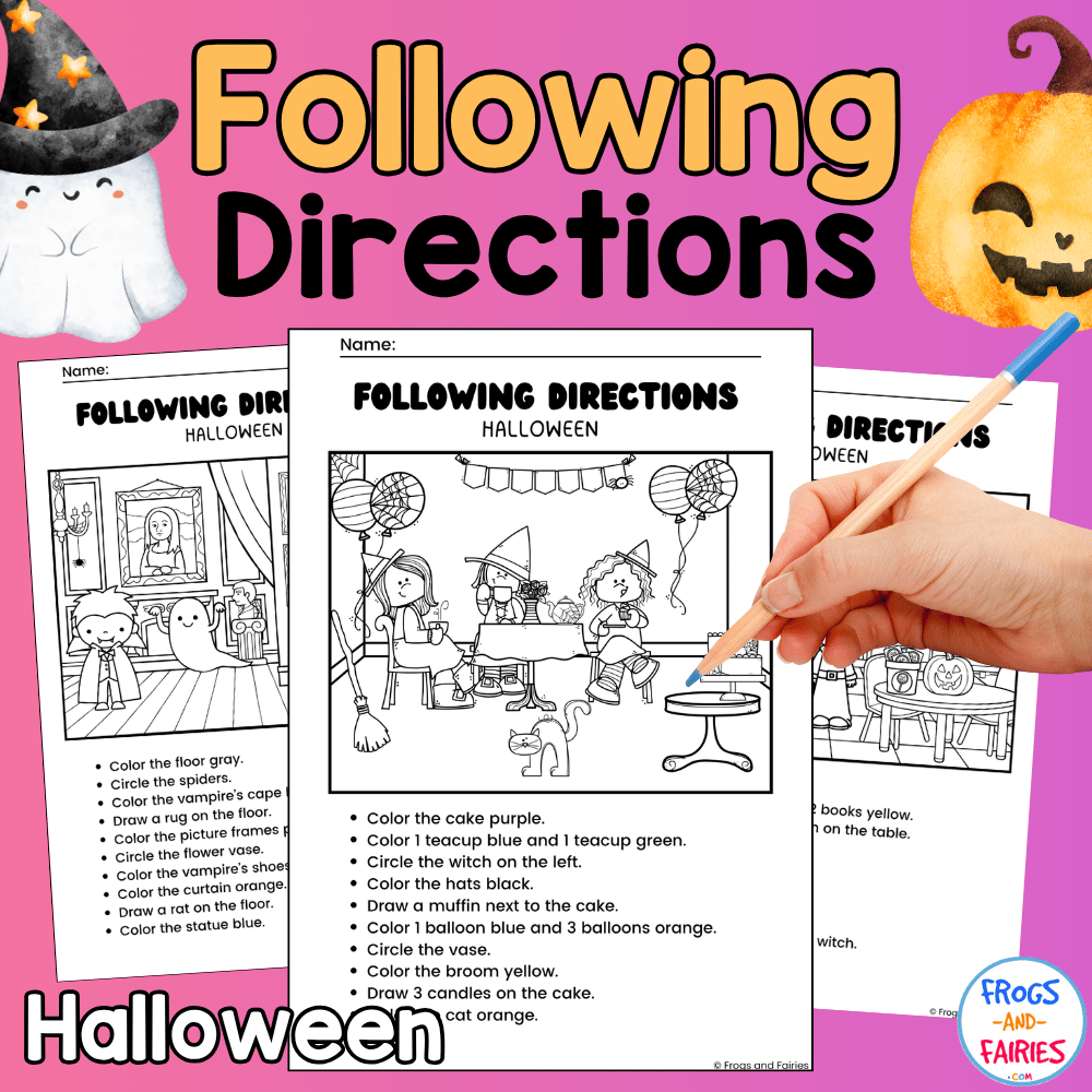Halloween Following Directions Worksheets – Listening and Reading ...