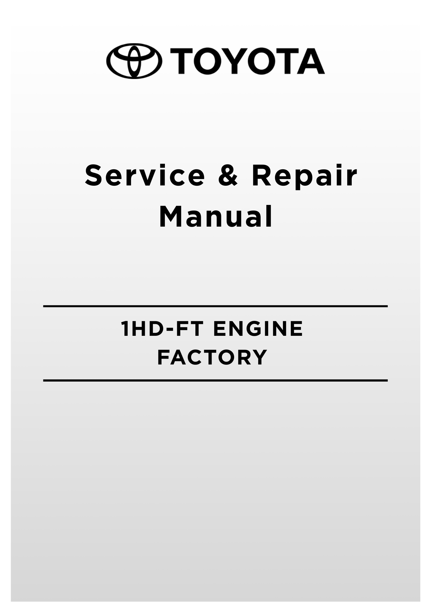 TOYOTA 1HD-FT ENGINE Factory Service & Repair Manual