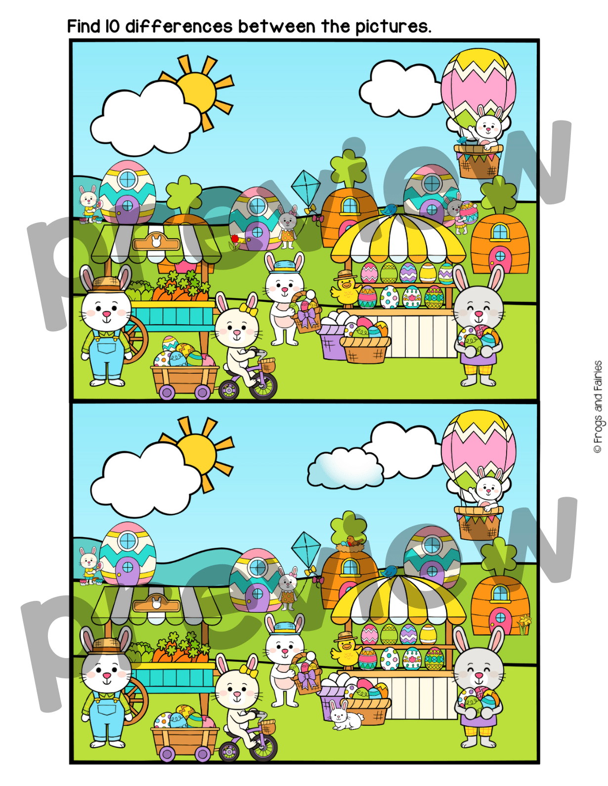 Easter Spot the Difference Activities for Kids: Boost Visual Perception ...