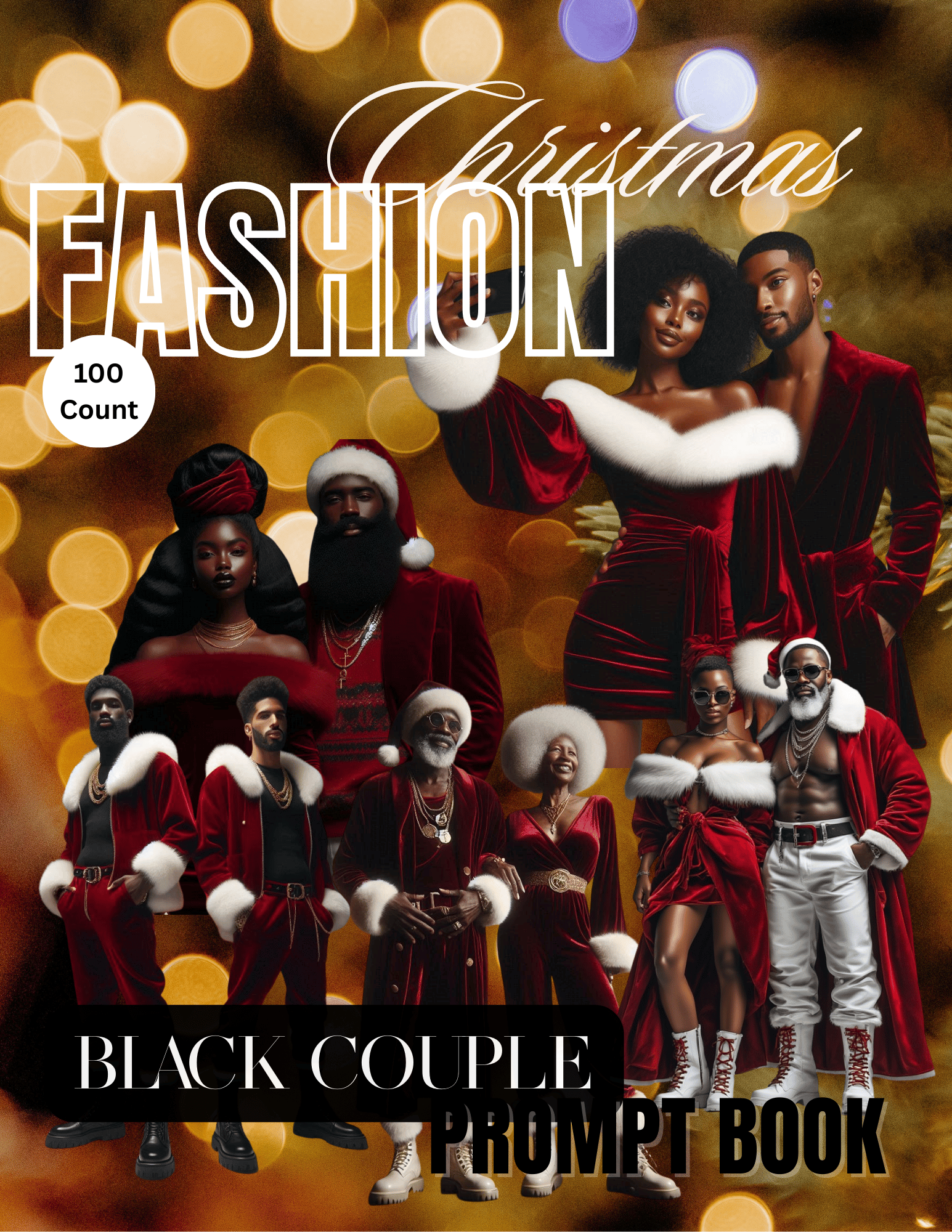 Black Couple Christmas Fashion Prompt Book Bundle 100 Stylish Holiday ...